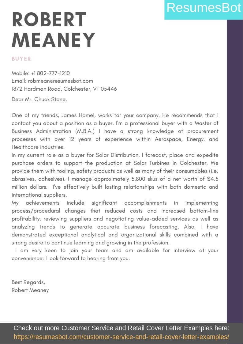 Buyer Cover Letter Samples Templates PDF Word 2023 RB