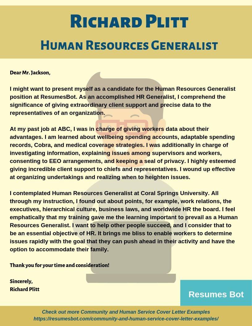 Cover Letter Example For Human Resources Overview Of All Products 