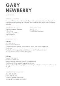 Bartender Resume Samples and Tips [PDF+DOC Templates] 2022 | Bartender ...