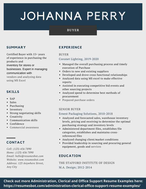 Buyer Resume Samples Templates PDF DOC 2022 Buyer Resumes Bot