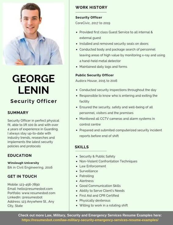 Security Officer Resume Samples Templates PDF DOC 2023 RB